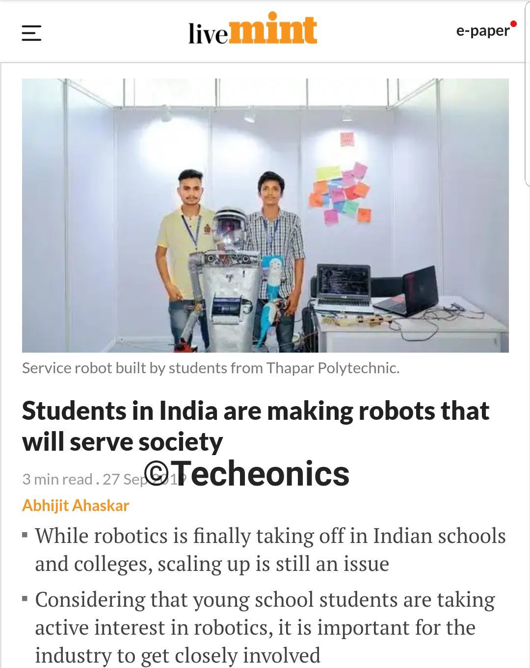 SimAr Humanoid Robot - Techeonics