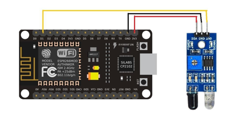 Interface IR sensor with ESP8266 - Techeonics